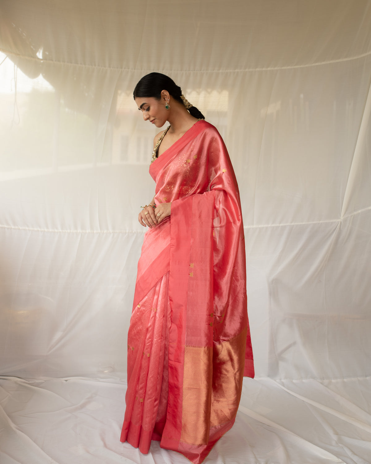 Buy Chanderi Silk Sarees Online at Priyanka Raajiv
